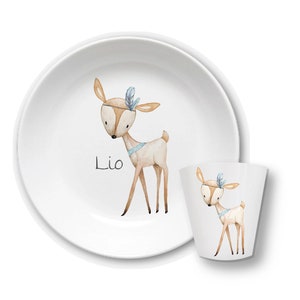 Kinderteller mit Namen, personalisiert, Name, Taufgeschenk, Geschenk Taufe, Erster Geburtstag ...