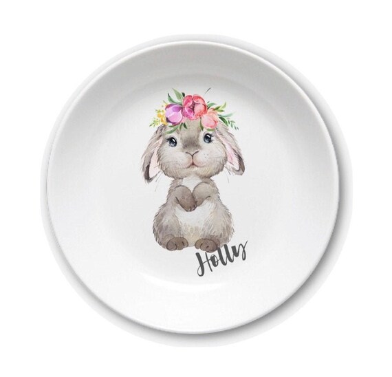 Children's Dishes Set With Name Rabbit Bunny - Etsy UK