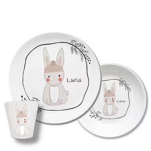 Kinderteller mit Namen, personalisiert, Name, Taufgeschenk, Geschenk Taufe, Erster Geburtstag ...