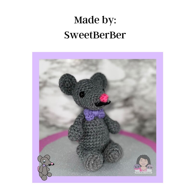 Mozzarella the Mouse Crochet Pattern Amigurumi by Yarnin - Etsy