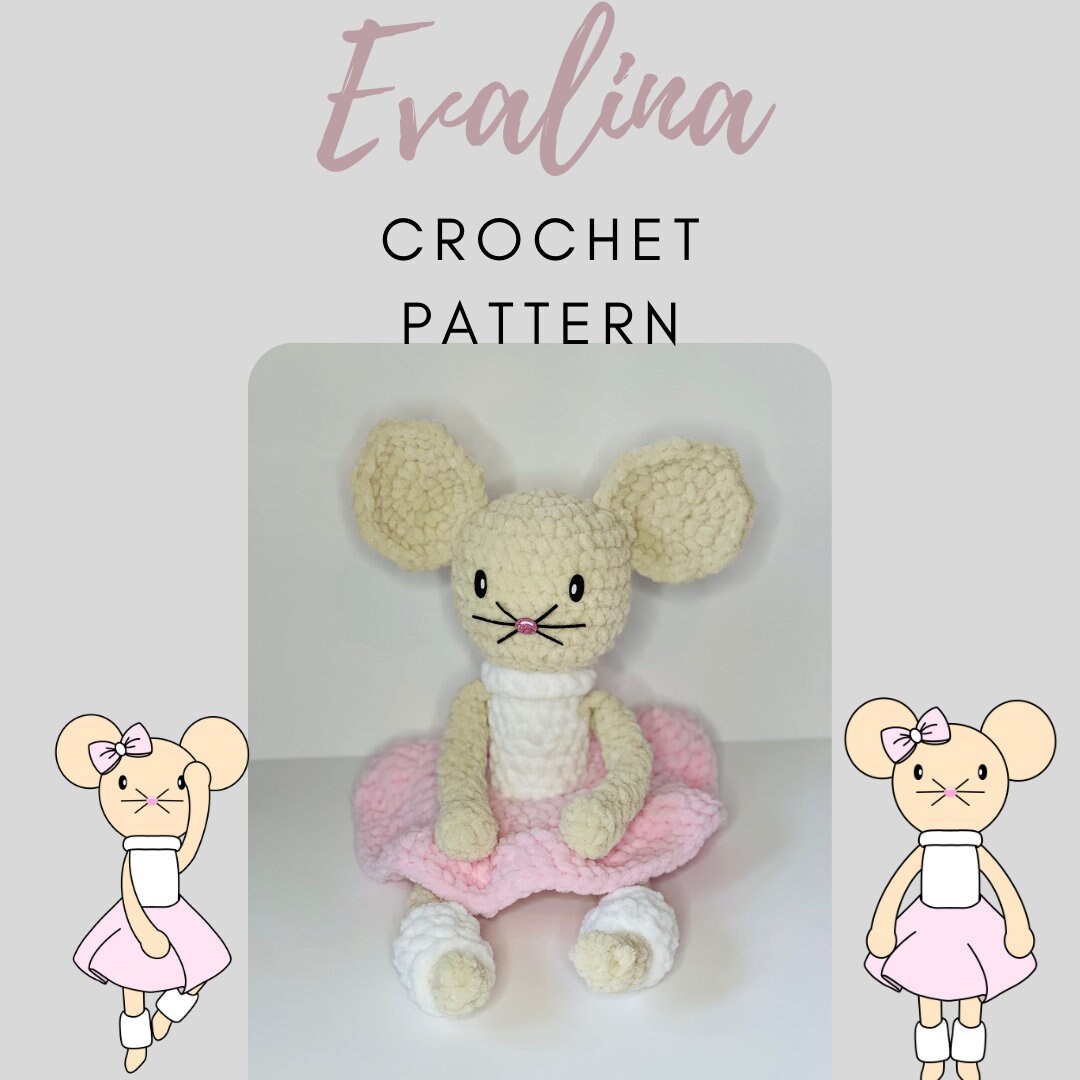 Evalina Crochet Pattern ballerina Mouse Digital File - Etsy