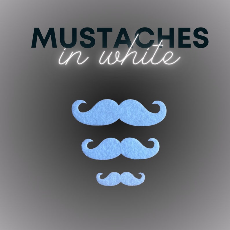 Set of 8 Felt Mustache in Black or White - Etsy