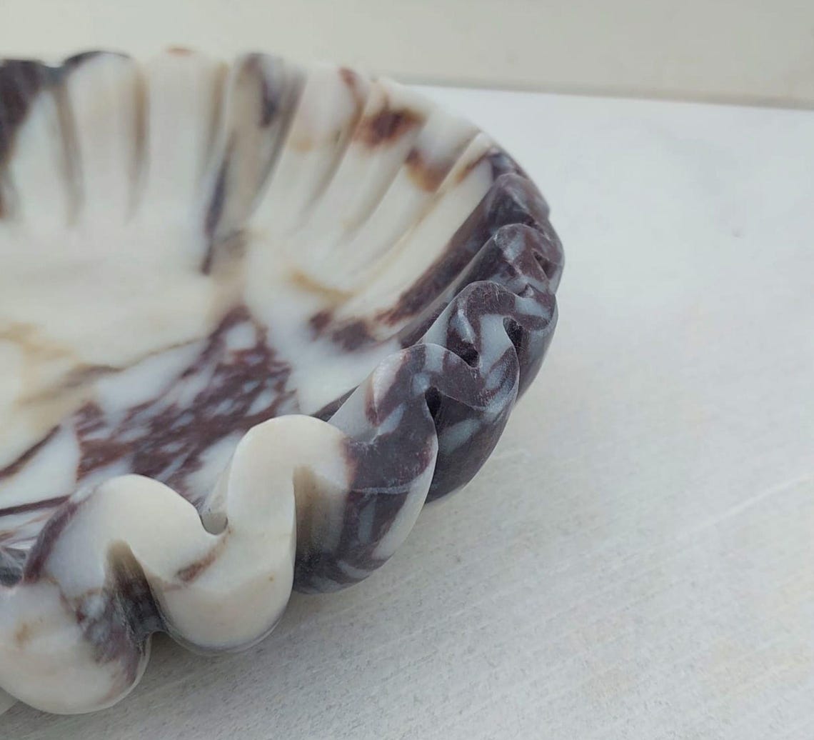 Handmade Calacatta Marble Ruffle Bowl: Home Decor - Etsy