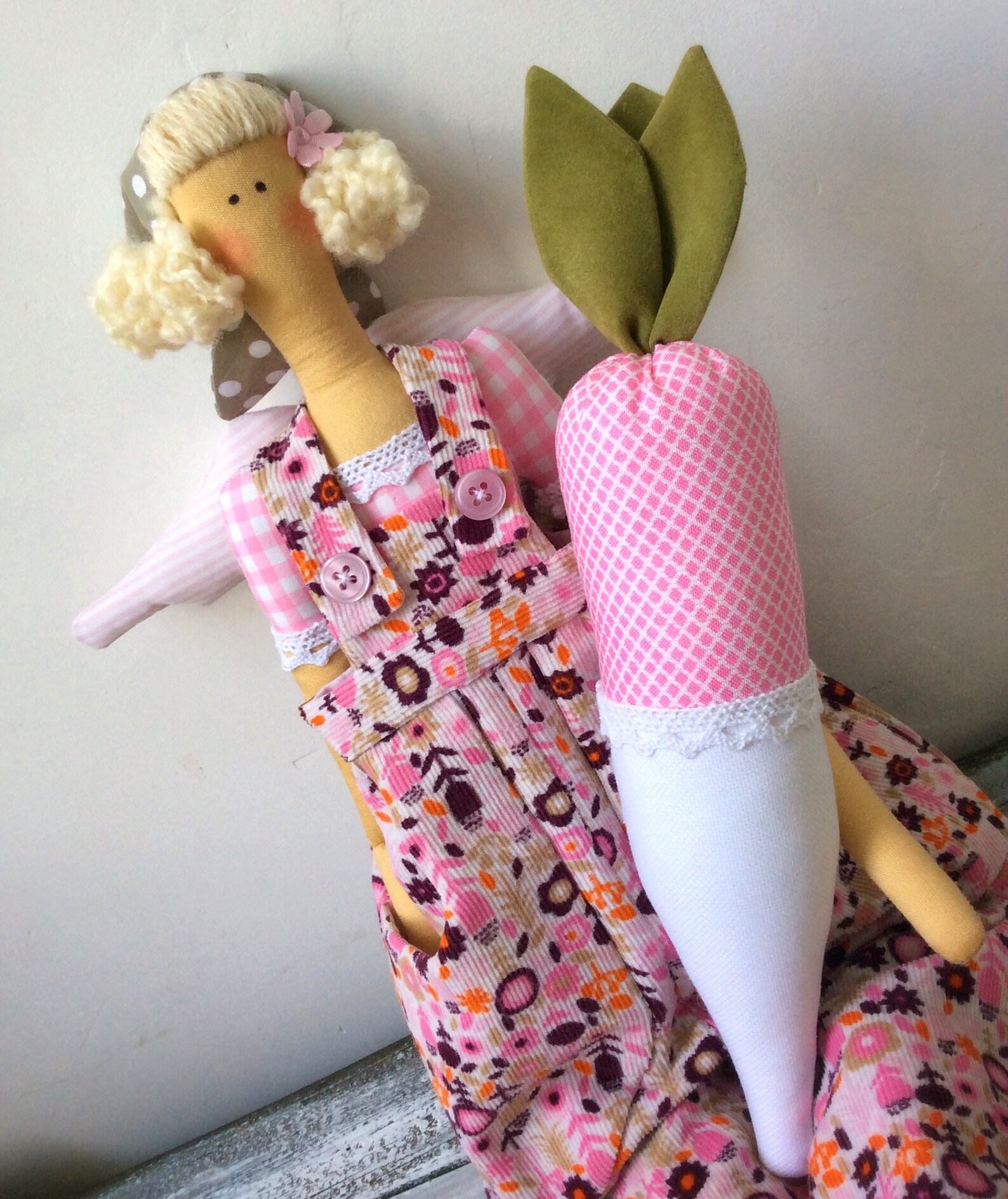 Garden Angel Tilda Rag Doll Cloth doll House Collection Summer | Etsy