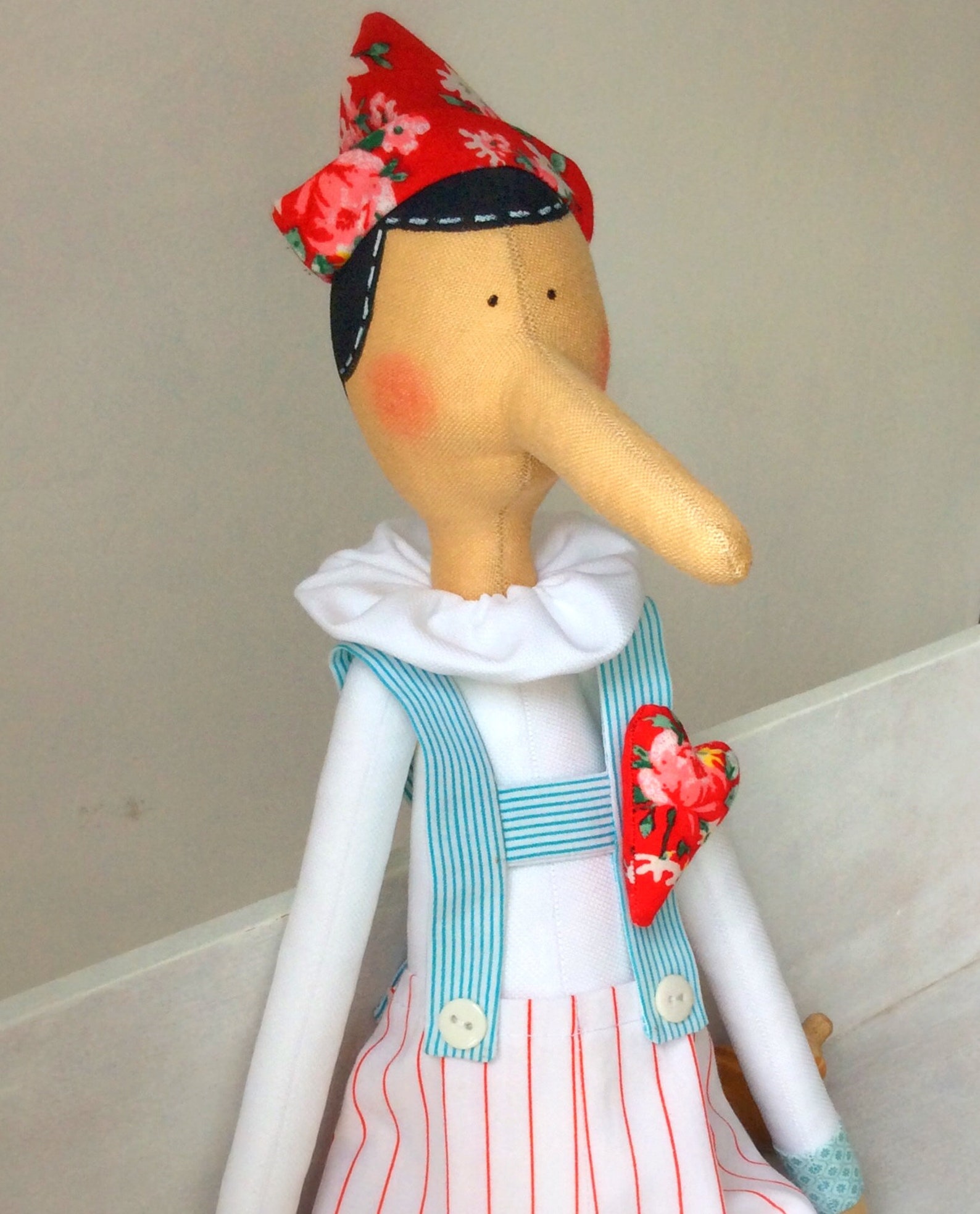 Tilda Pinocchio Rag doll Nursery Boy room decor Toddler toy | Etsy