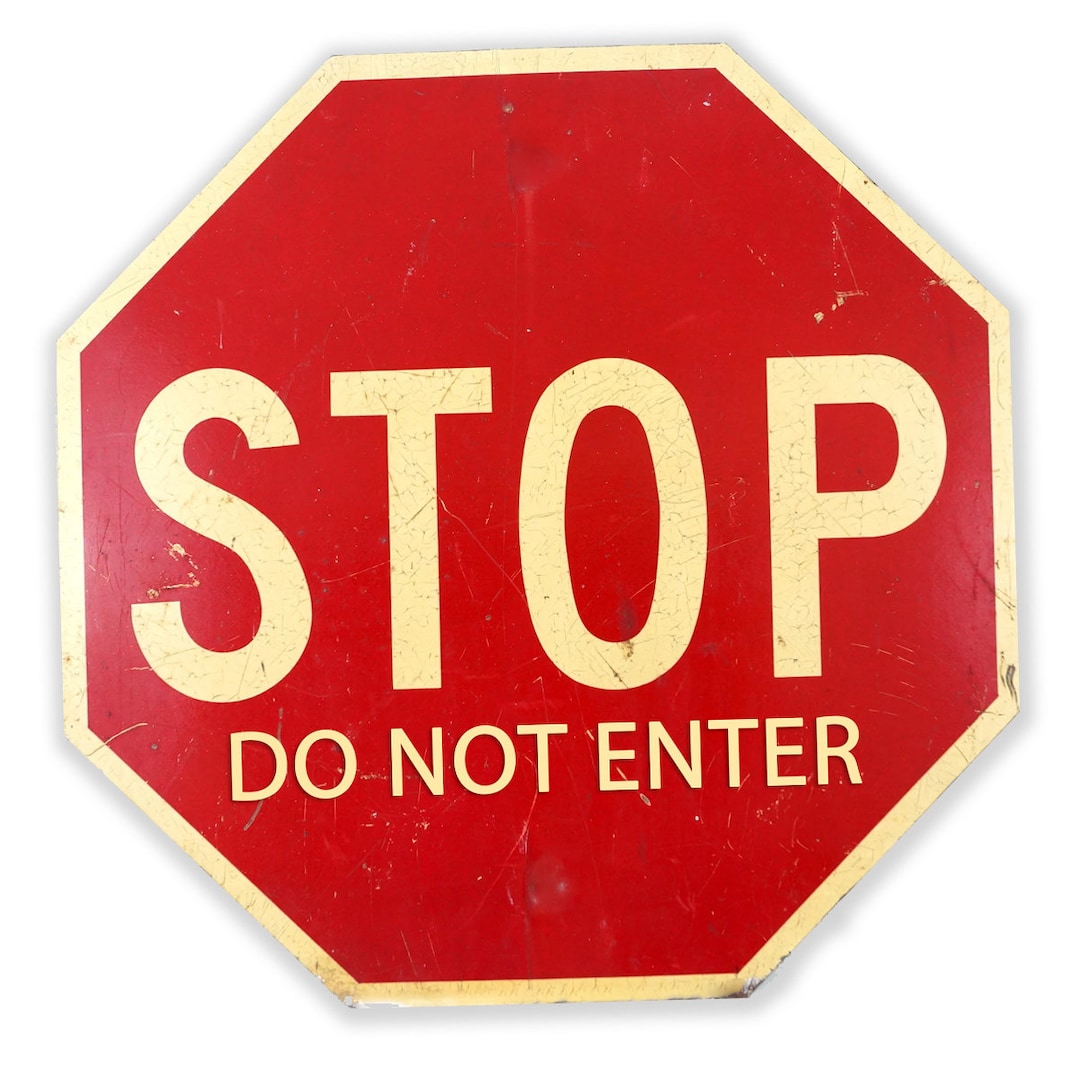 Red Road Stop Do Not Enter Warning Sign - Enamel Metal TIN SIGN Wall ...