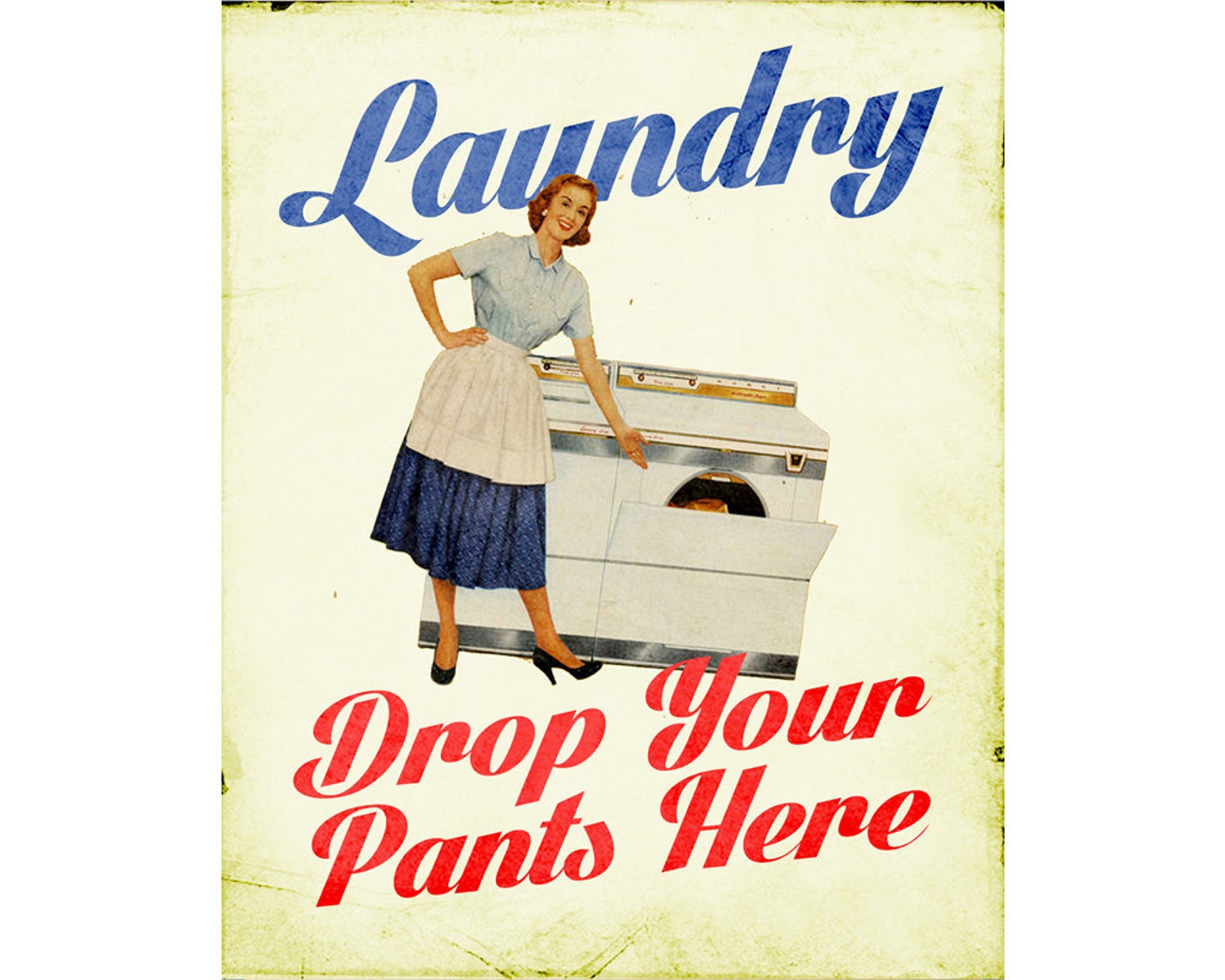 Laundry Drop Your Pants Here Funny Humour Enamel Metal TIN | Etsy