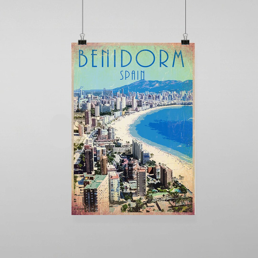 Benidorm Travel - Vintage Reproduction Wall Art Decro Decor Poster ...