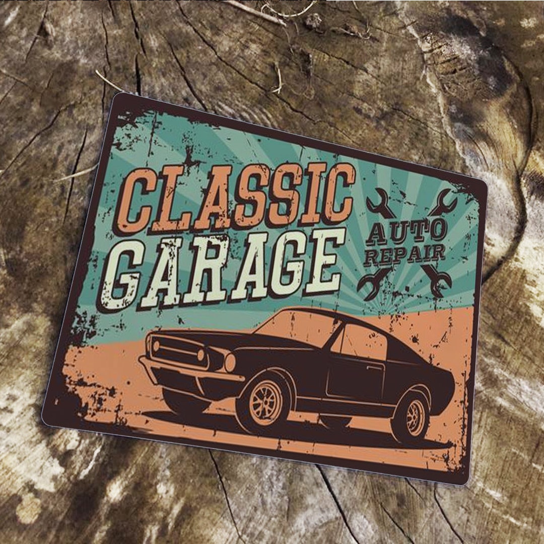 Classic Garage Retro Auto Repair Vintage Advertising Enamel Metal TIN ...