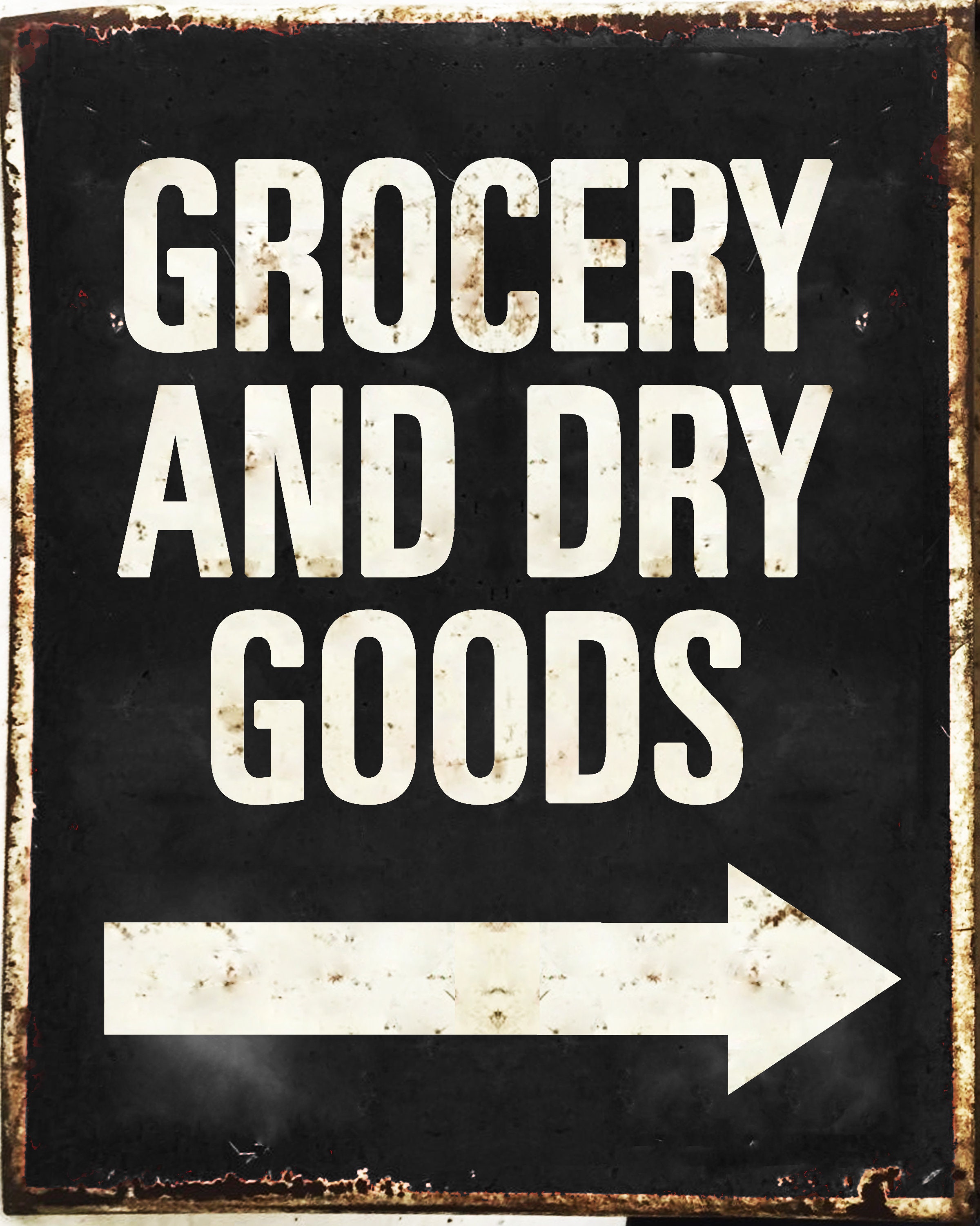 Grocery and Dry Goods Sign Enamel Metal TIN SIGN Wall Plaque | Etsy