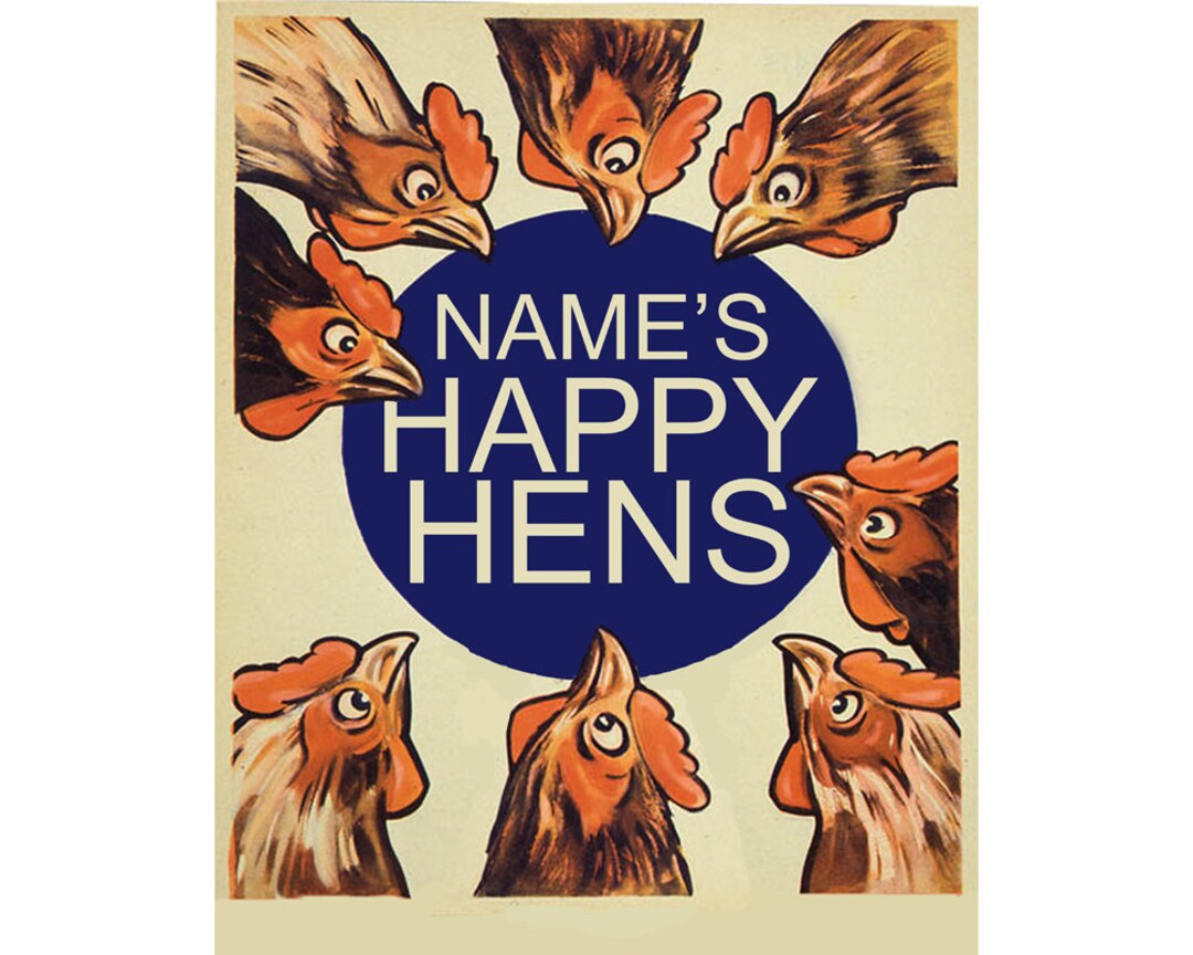 Personalised Happy Hens Chickens Chicken Hen Rooster Farm - Wall Sign ...