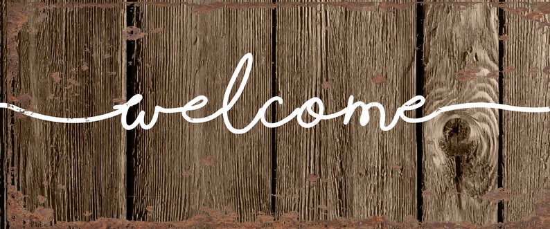 Welcome Home Wedding Party Wood Effect Distressed Looking Metal Sign ...