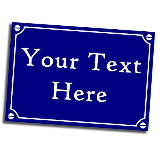 French Style Blue Any Text Personalised Customizable Bespoke - Etsy UK