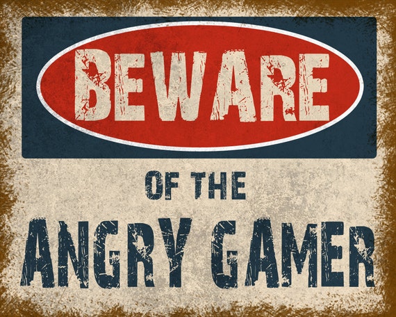 Beware of the Angry Gamer Sign Sexy Enamel Metal TIN SIGN | Etsy