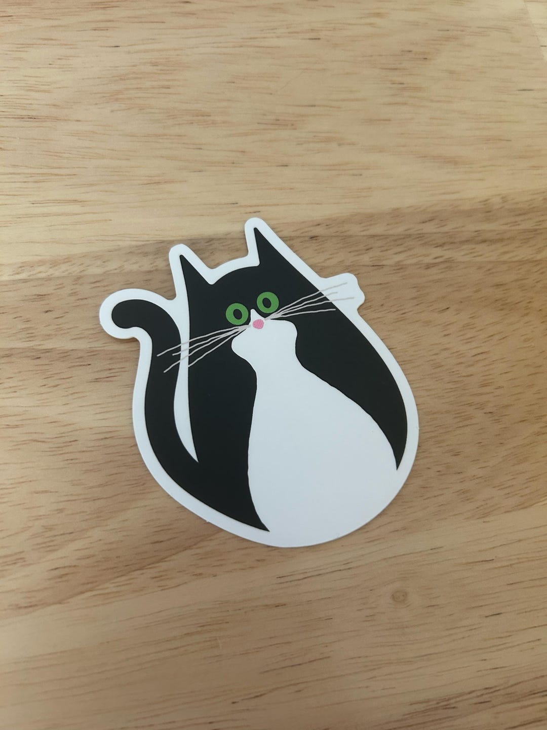 Cute Cat Sticker, Cat Animal Decal, Tuxedo Cat, Animal Lover Sticker ...
