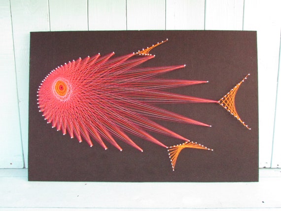Home-made fish String Art Made From Original 1973 - Etsy