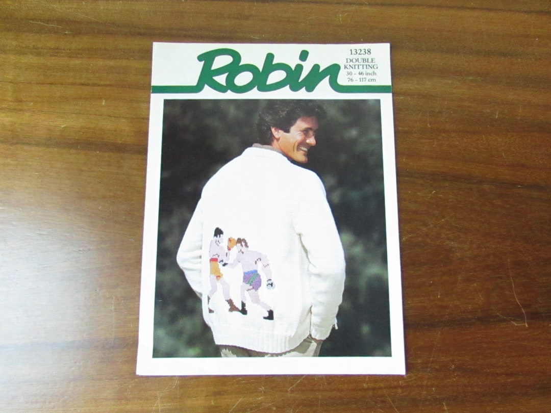 1970s/80s Robin 13238 Knitting Pattern for Men's Boxer Motif ...