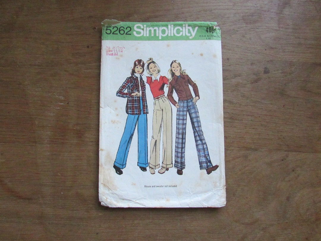 Part Cut 1972 Simplicity 5262 Sewing Pattern for Young Junior/teens ...