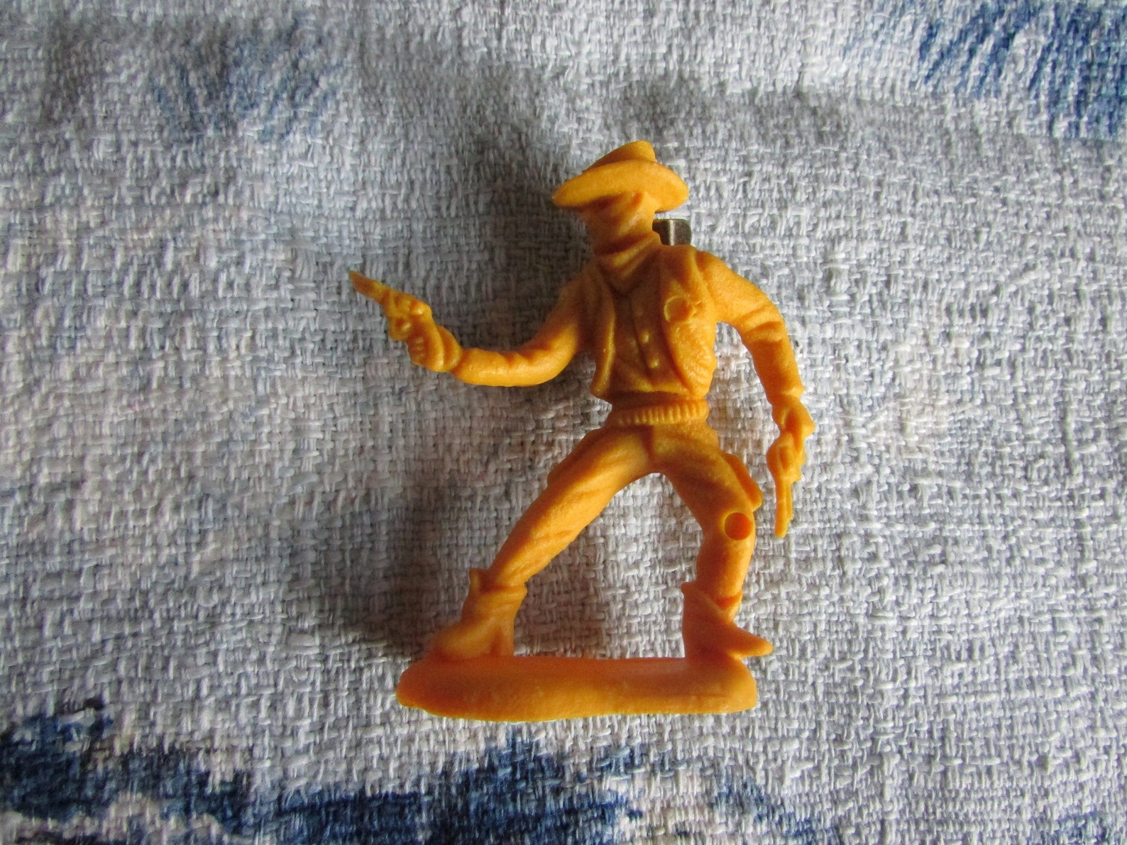 Home-made brooch using vintage yellow plastic cowboy | Etsy