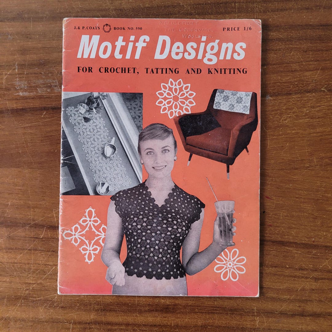 1950s J.P Coats Motif Designs for Crochet, Tatting & Knitting, Book No ...