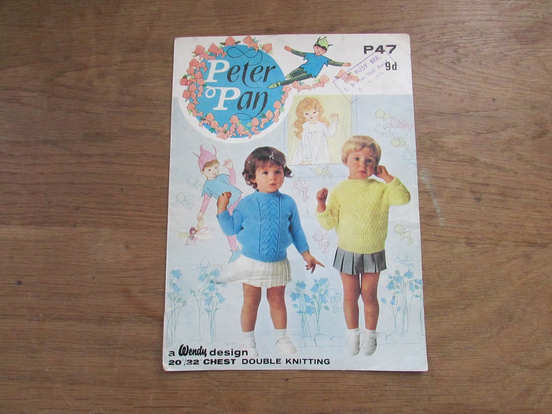 1960s Wendy Design Peter Pan P47 Knitting Pattern for Child's Sweaters ...