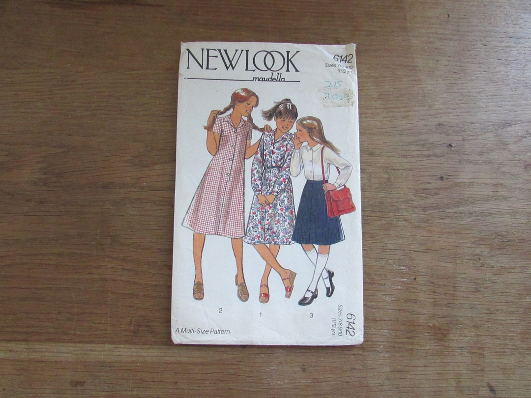 Uncut 1970s New Look Maudella 6142 Sewing Pattern for Girl's Dress ...