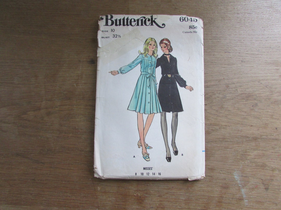 Used 1960s/70s Butterick 6045 Sewing Pattern for Misses' One-piece ...