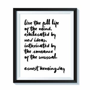 Inspirational Quote Printable live the Full Life - Etsy