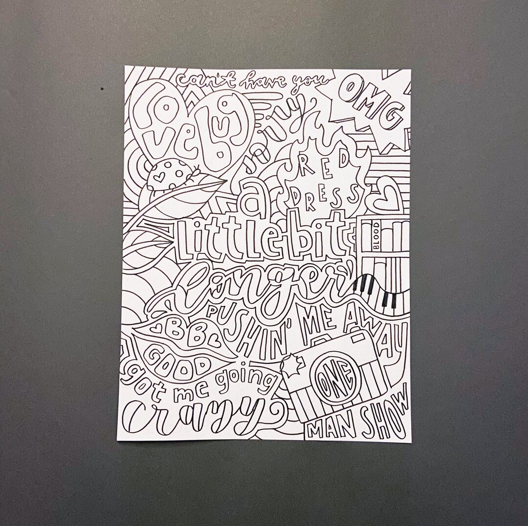 A Little Bit Longer Album Coloring Page - 8.5x11" - Etsy