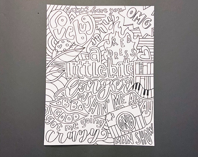 A Little Bit Longer Album Coloring Page 8.5x11 - Etsy