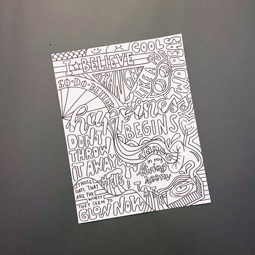 A Little Bit Longer Album Coloring Page 8.5x11 - Etsy