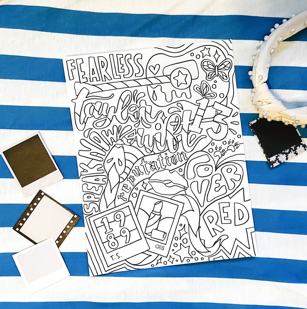 Swiftie Coloring Pages - 8.5x11" - Etsy