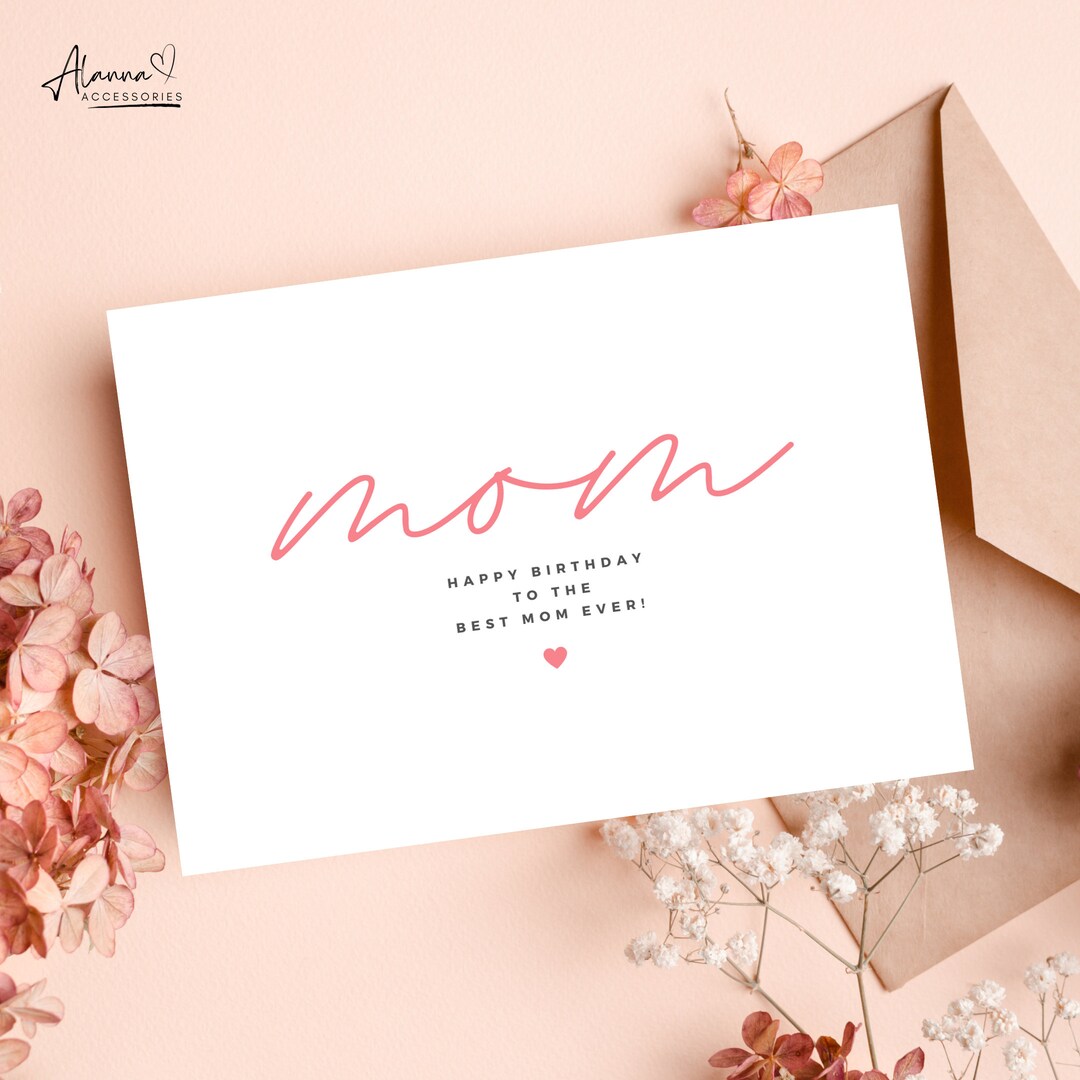 Happy Birthday Mom Card: Printable Greeting Card (PDF, PNG) - Etsy