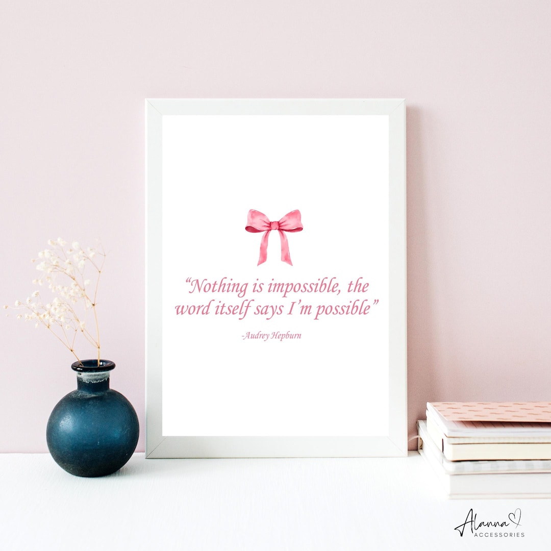 DIGITAL Print | Audrey Hepburn | Nothing is Impossible | Digital Art ...