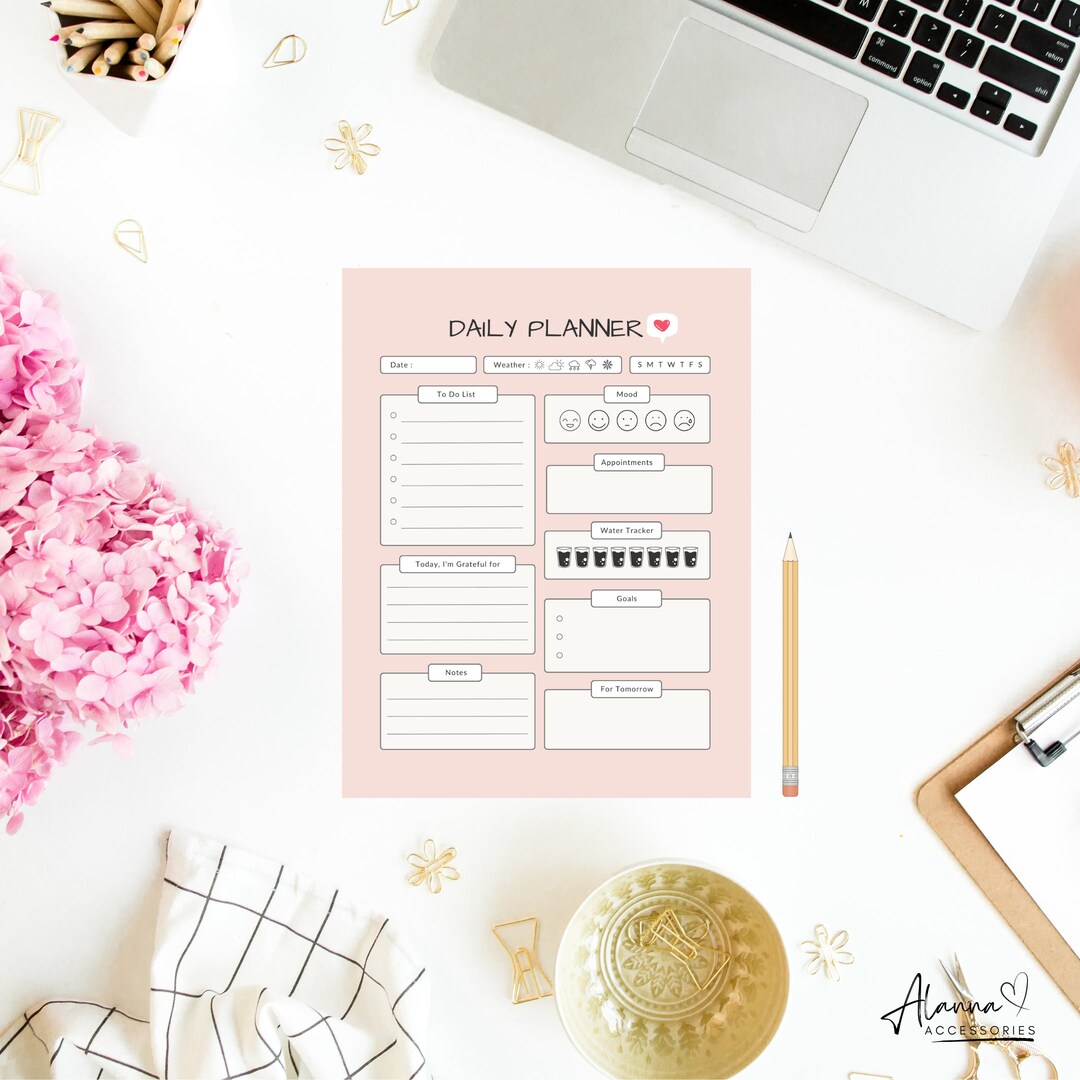 DIGITAL Planner Daily Planner Pink Planner Printable Planner School ...
