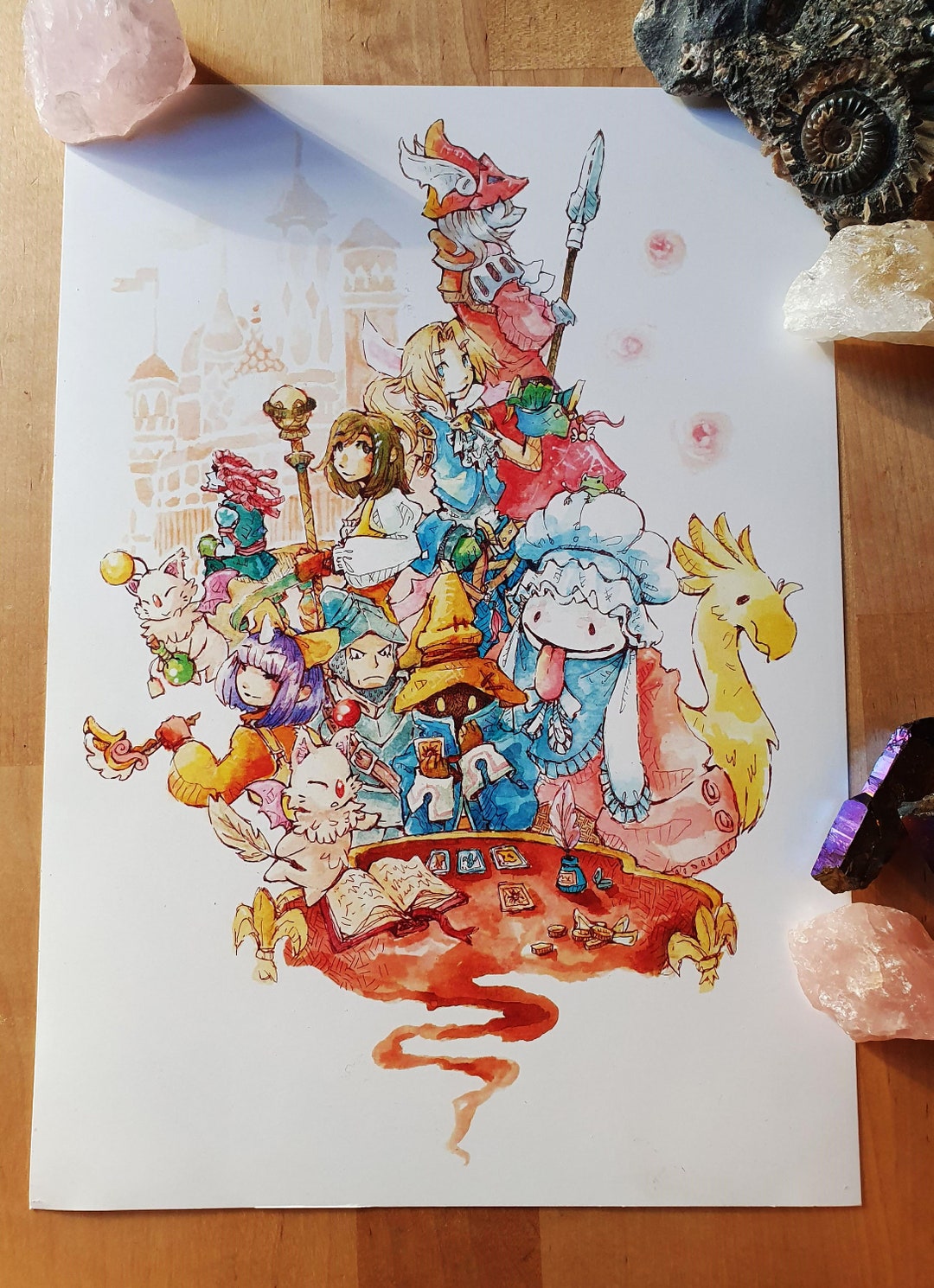 A4 / A5 Final Fantasy IX Art Print - FF9 Zidane, Vivi, Garnet, Eiko ...