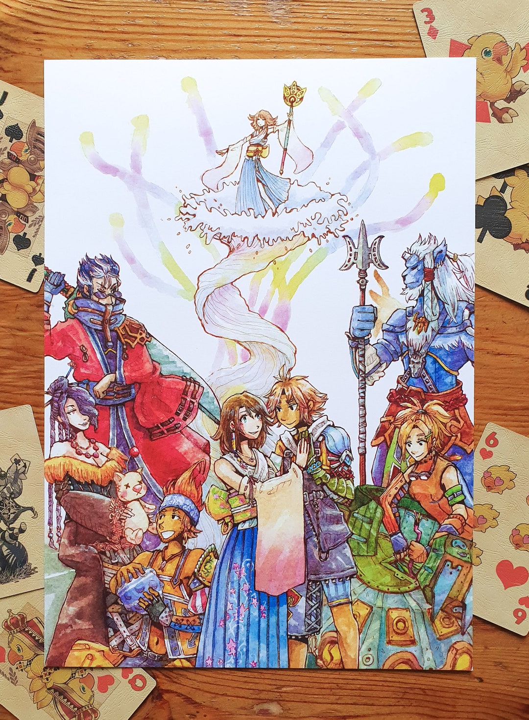 A4 / A5 Final Fantasy X Art Print - Yuna, Tidus, Rikku, Lulu, Wakka ...