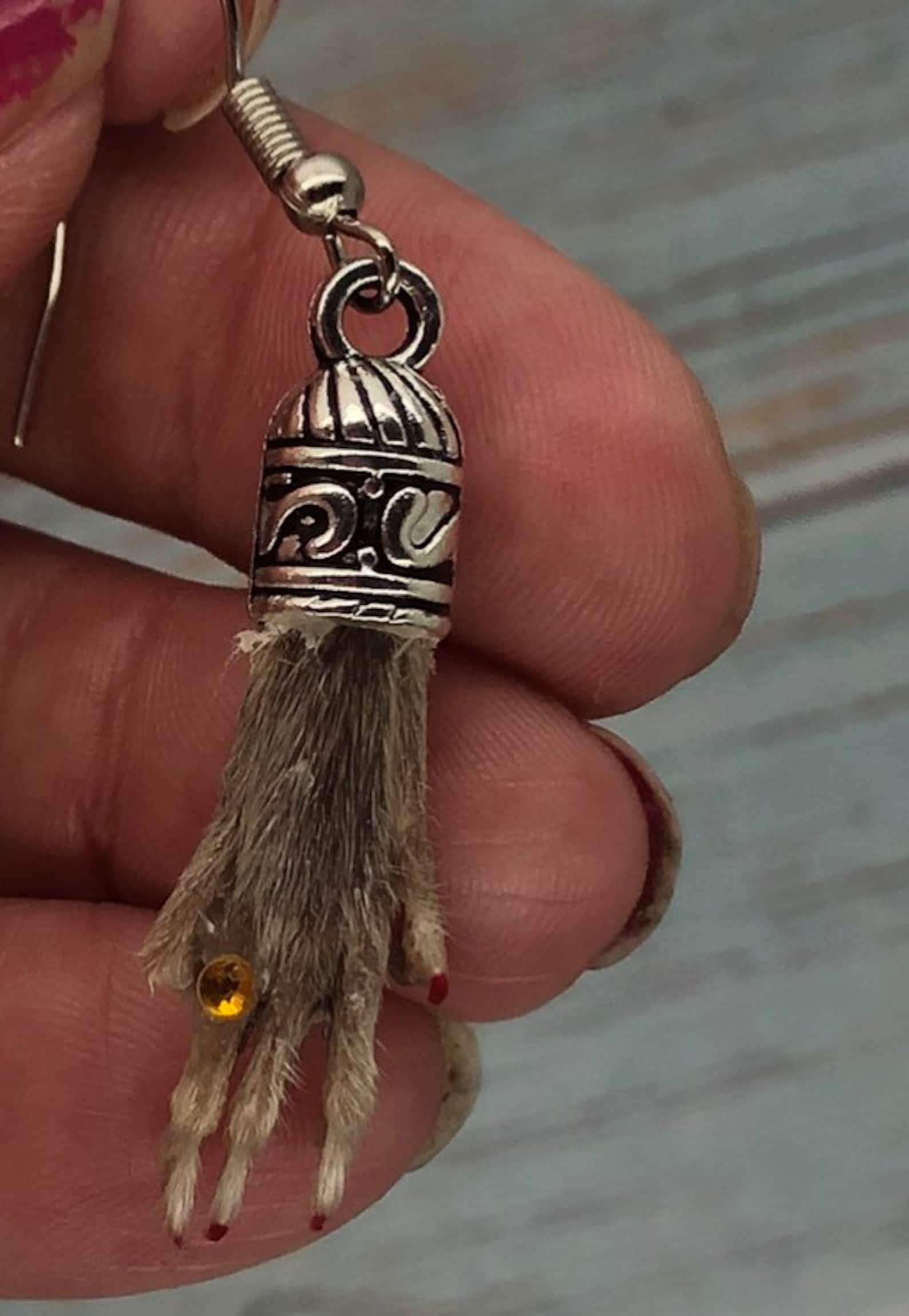 Taxidermy Rat Feet With Painted Nails and Rhinestone Ring - Etsy