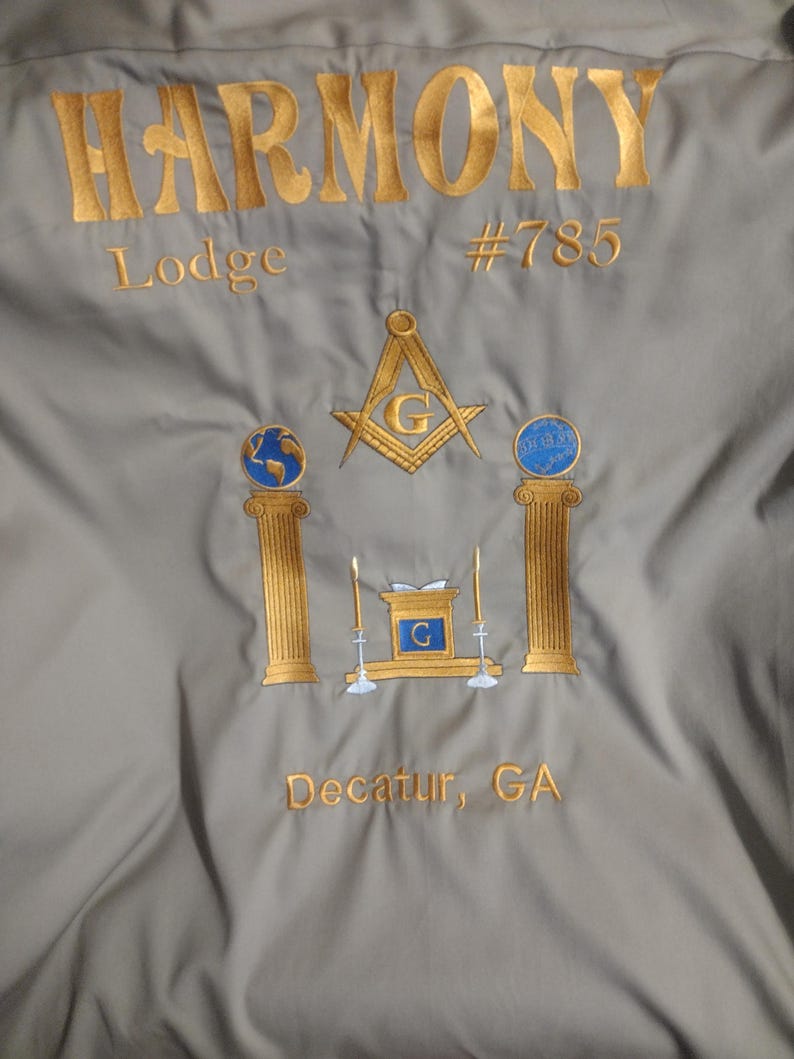 Embroidered Mason/shriner Walking Shirt Full Back Custom Masonic ...