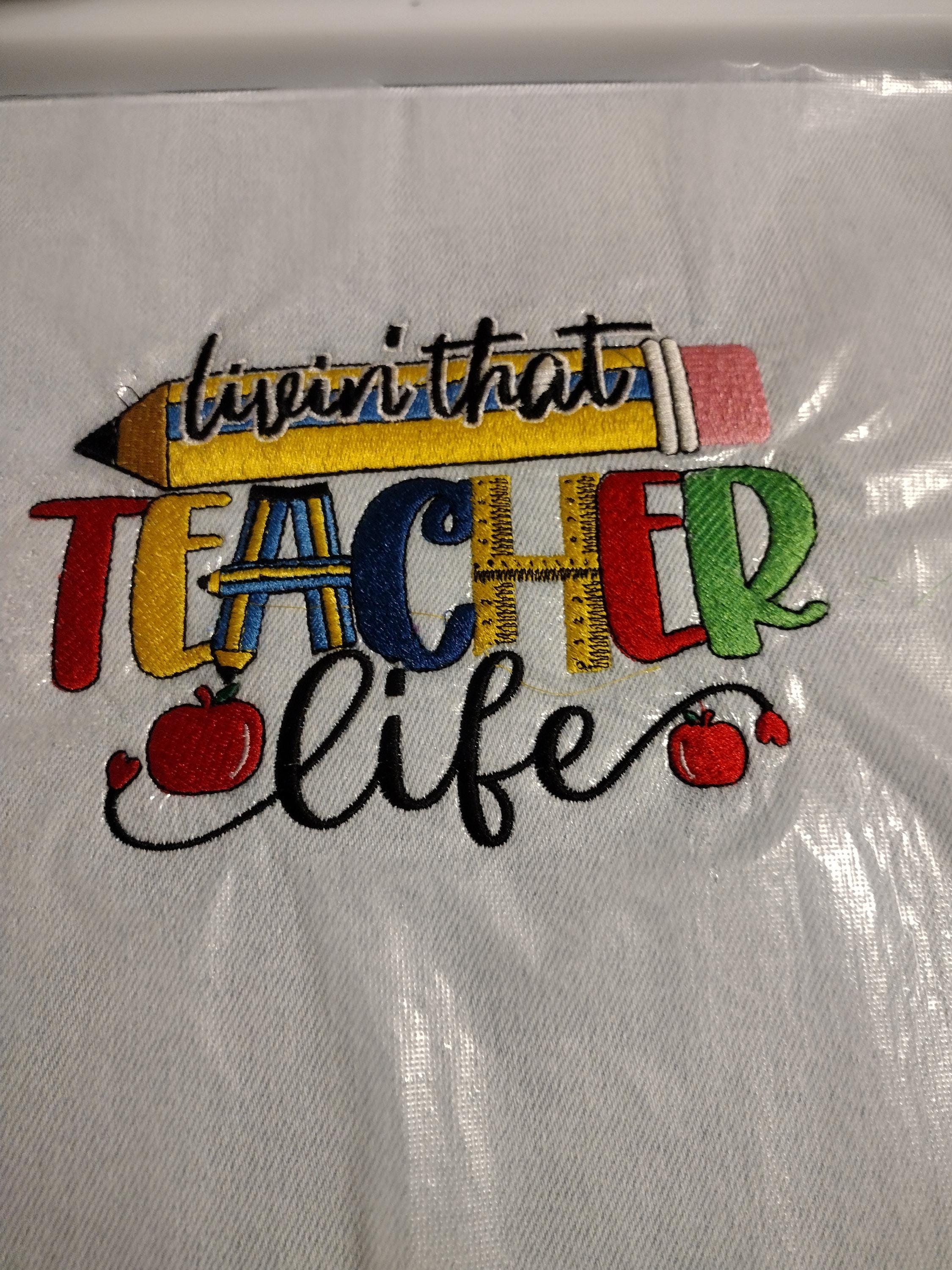 Teacher's Jacket, Demin Embroidered Jacket, Livin' That Teacher Life ...