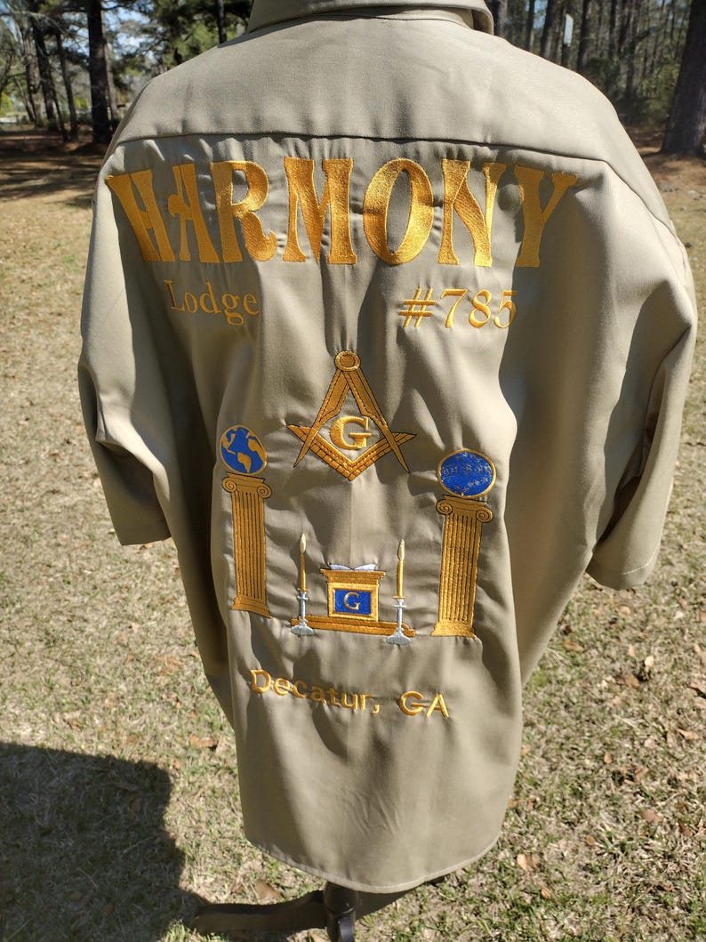 Embroidered Mason/shriner Walking Shirt Full Back Custom Masonic ...