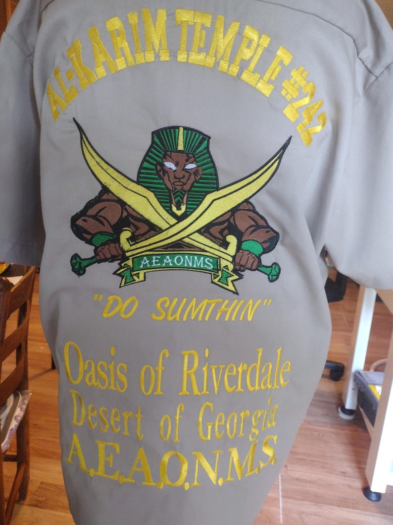 Embroidered Masonic Shriner Walking Shirt, Custom Noble Name Full ...