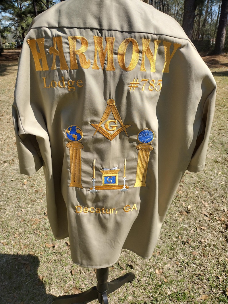 Embroidered Mason/shriner Walking Shirt Full Back Custom Masonic ...