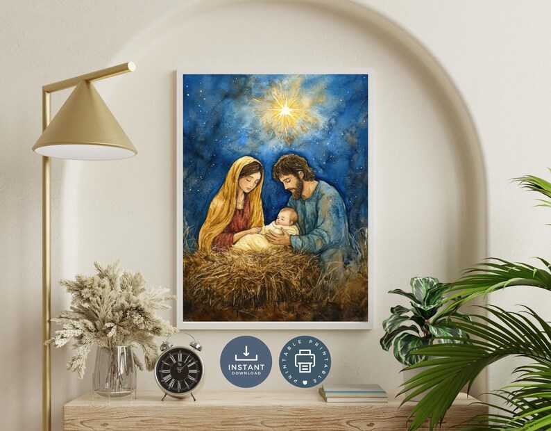 Religious Christian Catholic Christmas Nativity Scene Wall Art, Set of ...
