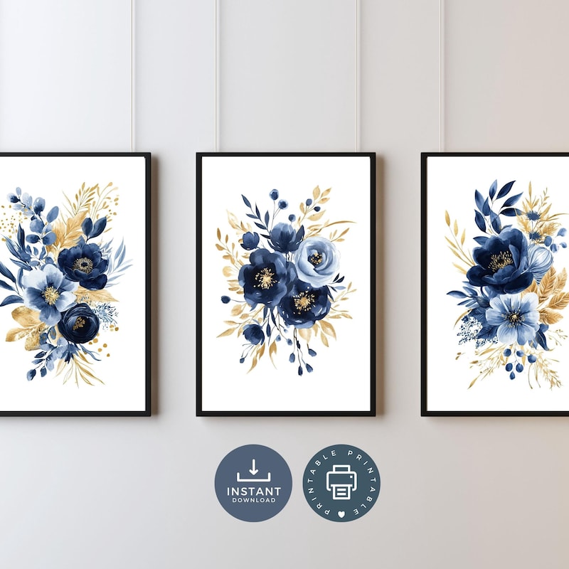 Navy Blue Gold - Etsy