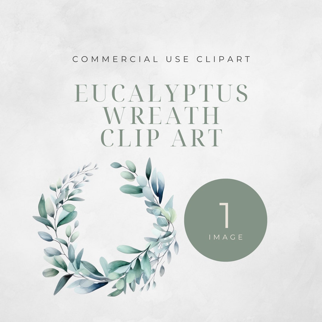 Eucalyptus Wreath Clip Art Greenery Clip Art Commercial Use - Etsy