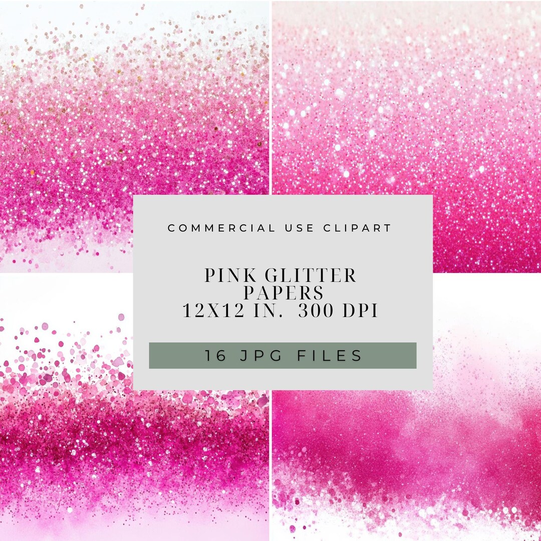 Pink Glitter Digital Papers: Glam Scrapbook Backgrounds (digital ...