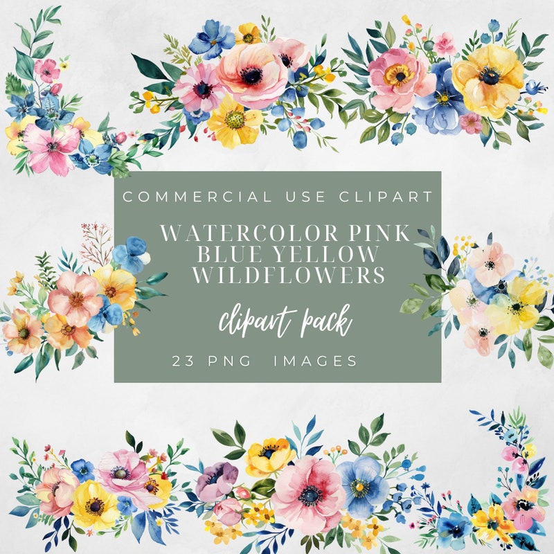 Wildflower Clip Art - Etsy