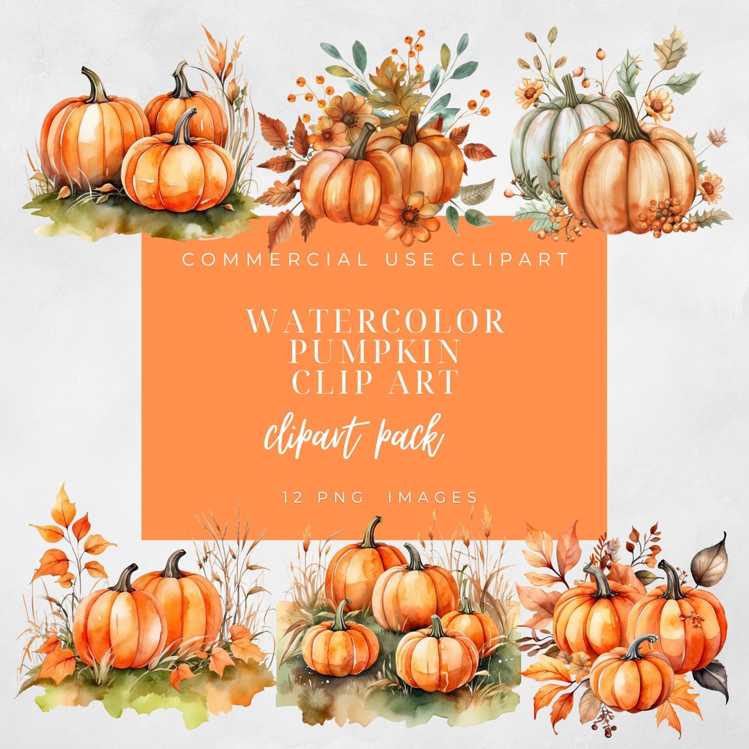Pumpkin Fall Autumn Halloween Clip Art Pack Bundle, 12 Transparent PNG ...