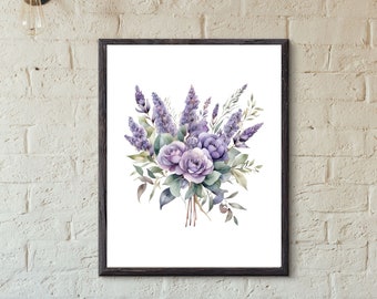 Lavender Roses, Purple Room, Purple Flower PRINTABLE, Purple Roses ...